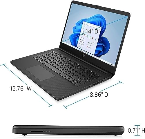 HP 14" Ultra-Light Stream Laptop for Students Business - Intel Quad-Core Processor, 8GB RAM, 128GB Storage(64GB eMMC+64GB Micro SD), 1-Year Office 365, Webcam, 11H Long Battery Life, Win11 Home S