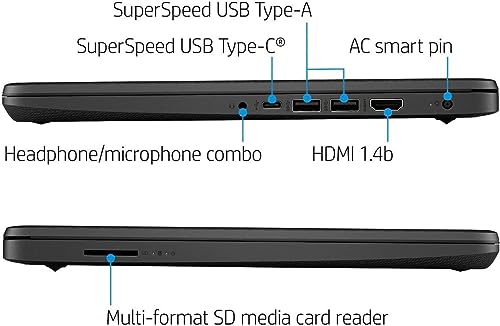 HP 14" Ultra-Light Stream Laptop for Students Business - Intel Quad-Core Processor, 8GB RAM, 128GB Storage(64GB eMMC+64GB Micro SD), 1-Year Office 365, Webcam, 11H Long Battery Life, Win11 Home S