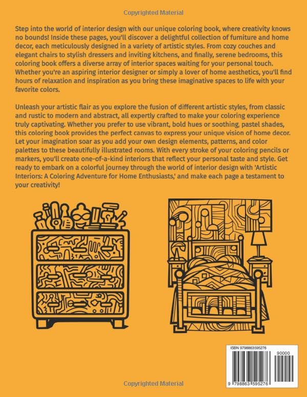 Coloring Book: Artistic Interiors: A Coloring Adventure for Home Enthusiasts