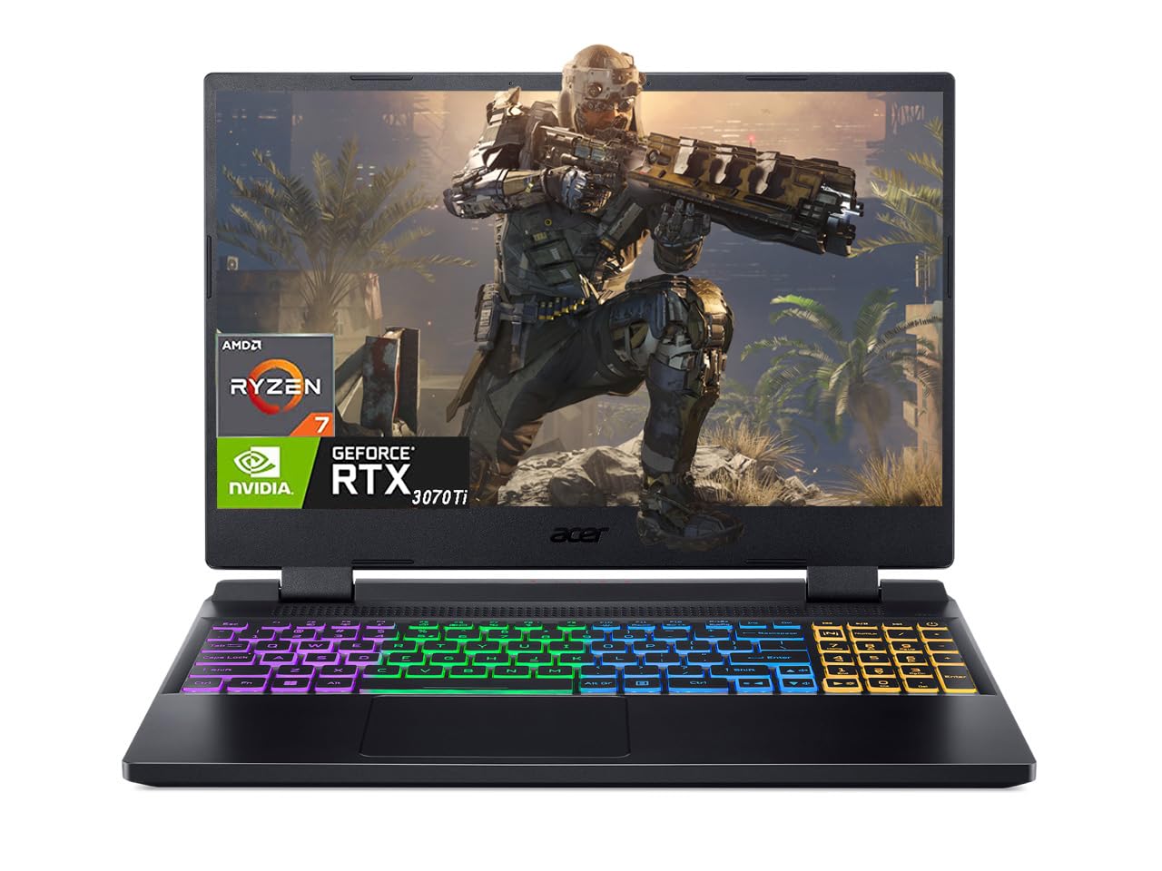 acer 2023 Newest Nitro 5 Gaming Laptop, 15.6" QHD 165Hz IPS Display, AMD Ryzen 7 6800H Processor, NVIDIA GeForce RTX 3070 Ti, 64GB DDR5 RAM, 2TB SSD, Wi-Fi 6E, Backlit Keyboard, Windows 11 Home