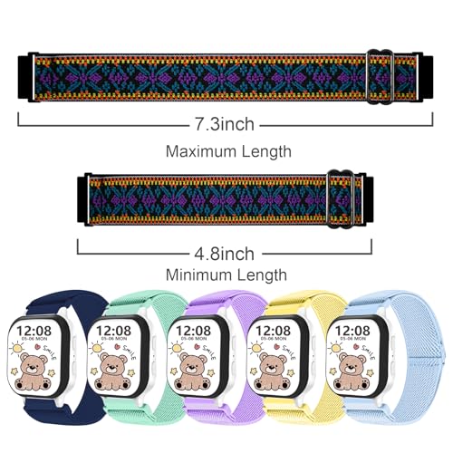 Khxriypha Nylon Band Replacement for Kids Compatible with Gizmo Watch Edition/Gizmo Watch 3/2/1 Gabb Watch/SyncUP Watch Elastic Sport Loop Bands with Adjustable Buckle for Girls/Boys