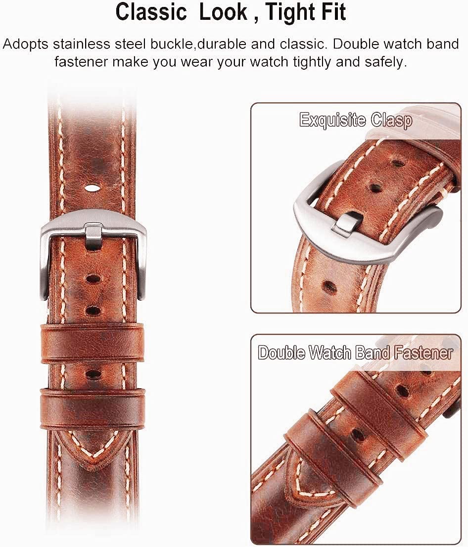 MTRRISE Compatible for Apple Watch ultra Band 42mm 44mm45mm46mm49mm Men,Top Grain Leather Band Replacement Strap iWatch Series 10/9/8/7/ 6/5/ 4/3/ 2/1,SE,Ultra /Ultra2
