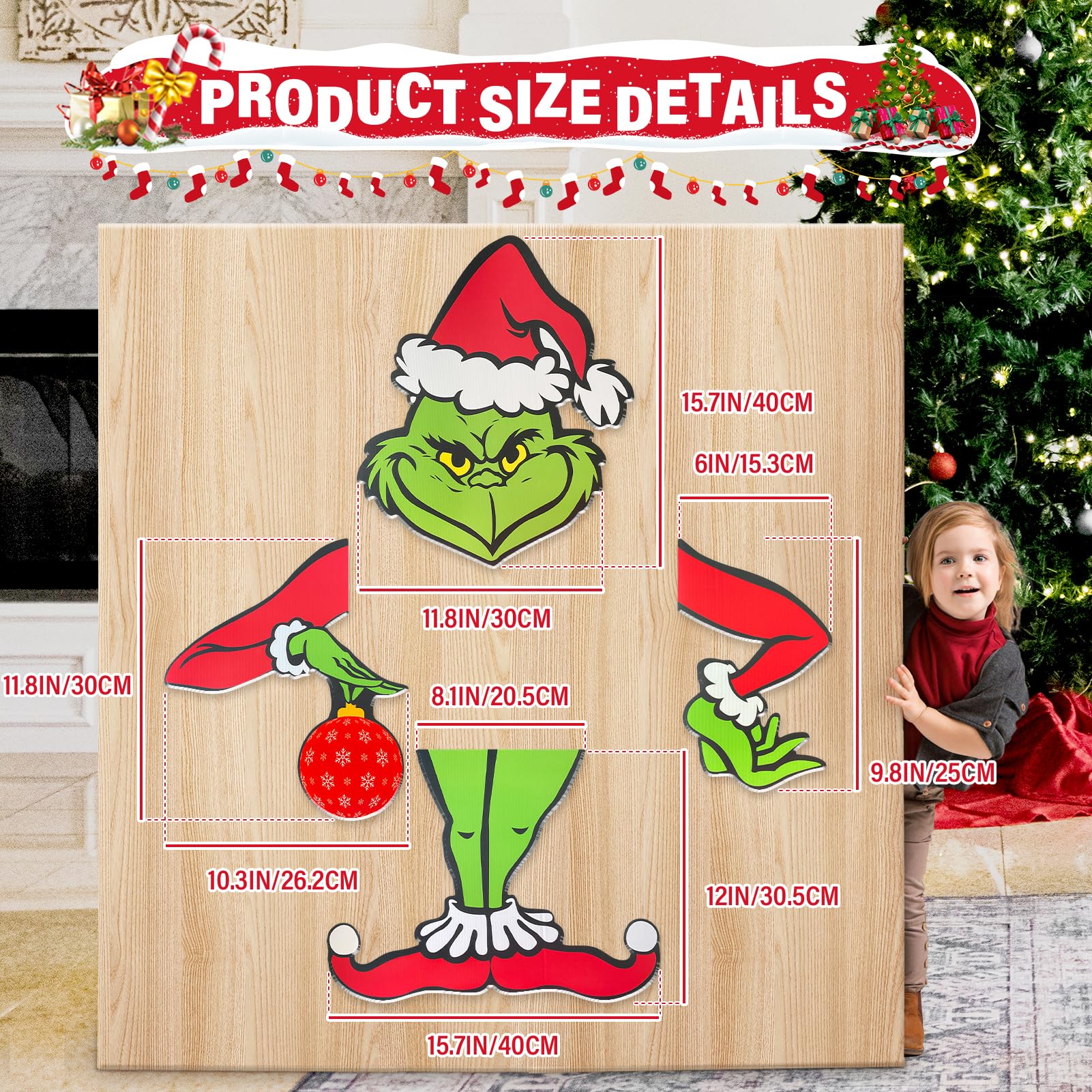 Christmas Tree Decoration, Creative Christmas Hat Decoration for Christmas Tree Topper Head Arm Legs, Novelty Funny Personalized Christmas Home Decorations Xmas Party Supplie(Small)