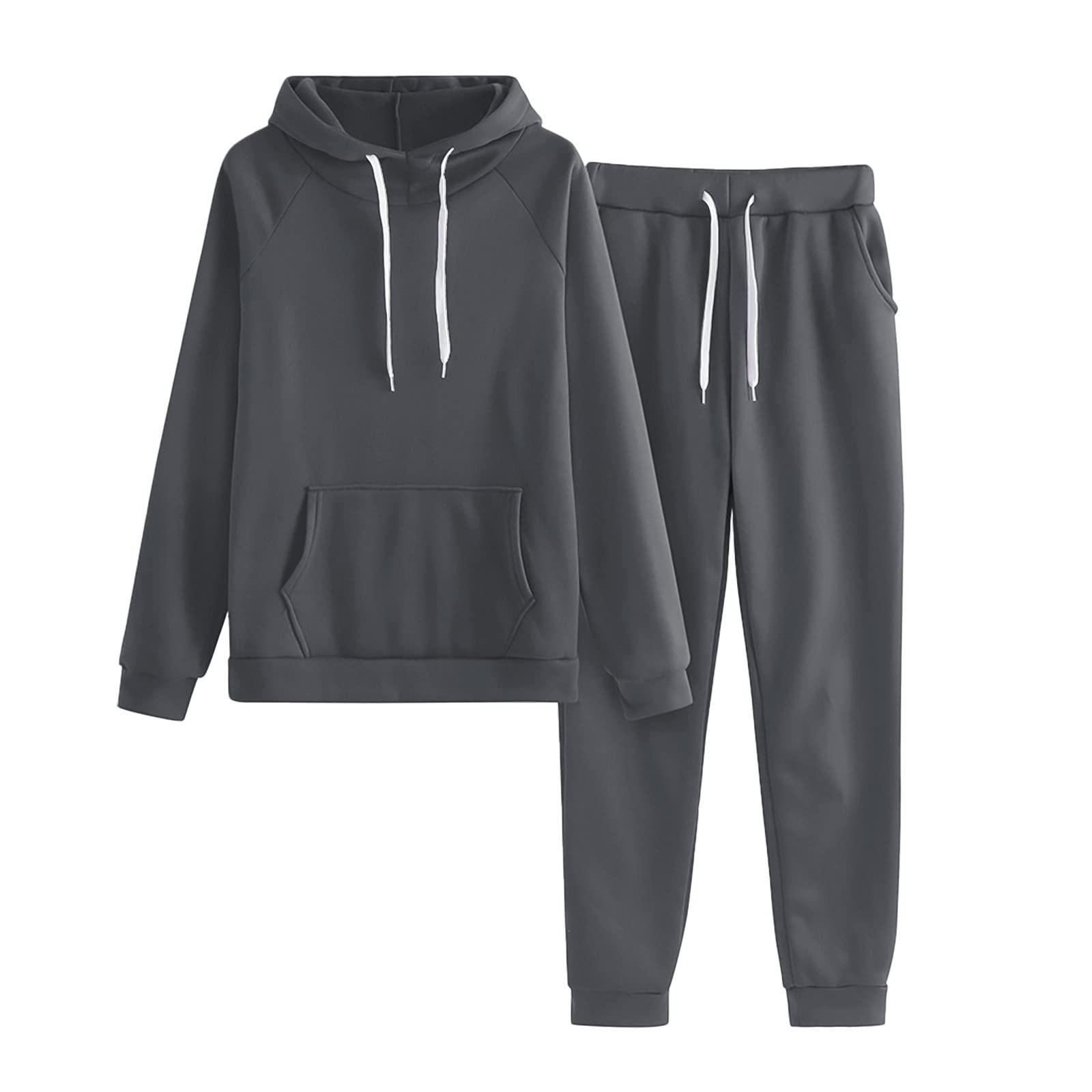 TTBDWiian 2025 Pink Tracksuit for Women 2 Piece Outfits Workout Sets Tracksuit Long Sleeve Hooded Jogger Pant Matching Set