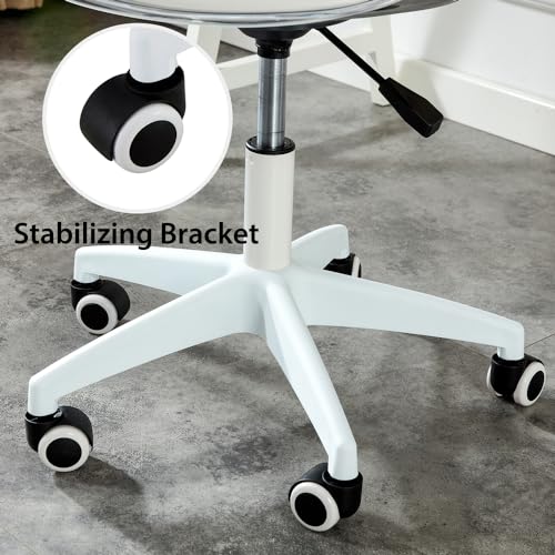 Yone jx je Office Chair, Ergonomic Office Chair, Modern Height Adjustable Swivel Chair, armless Rotating Computer Chair, with Wheels, Transparent Chair (White)