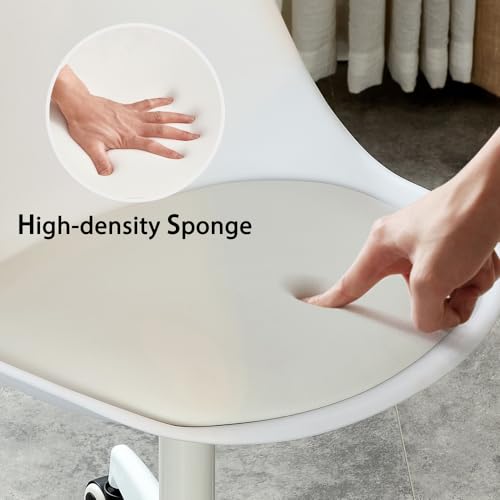 Yone jx je Office Chair, Ergonomic Office Chair, Modern Height Adjustable Swivel Chair, armless Rotating Computer Chair, with Wheels, Transparent Chair (White)