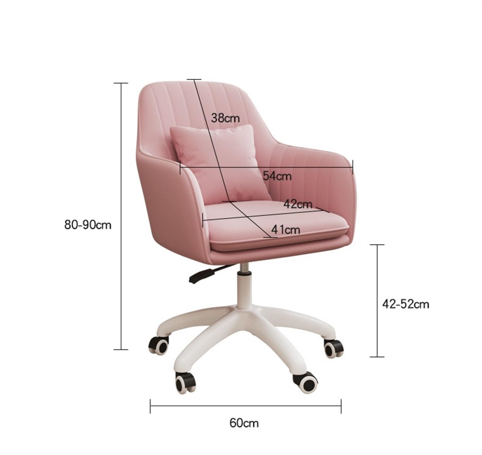 Ergonomic Office Chair, Desk Chairs with Wheels Cute and Comfortable Computer Office Home Girls Dressing Table Swivel Chair (Color : Green)