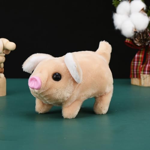 YESBAY Simulation Walking Piggy Electronic Pet Plush Toy Interactive Crawling Pig Plushies Twitch Nose Tail Wagging Stuffed Animal Doll Birthday Gift for Kids Pink