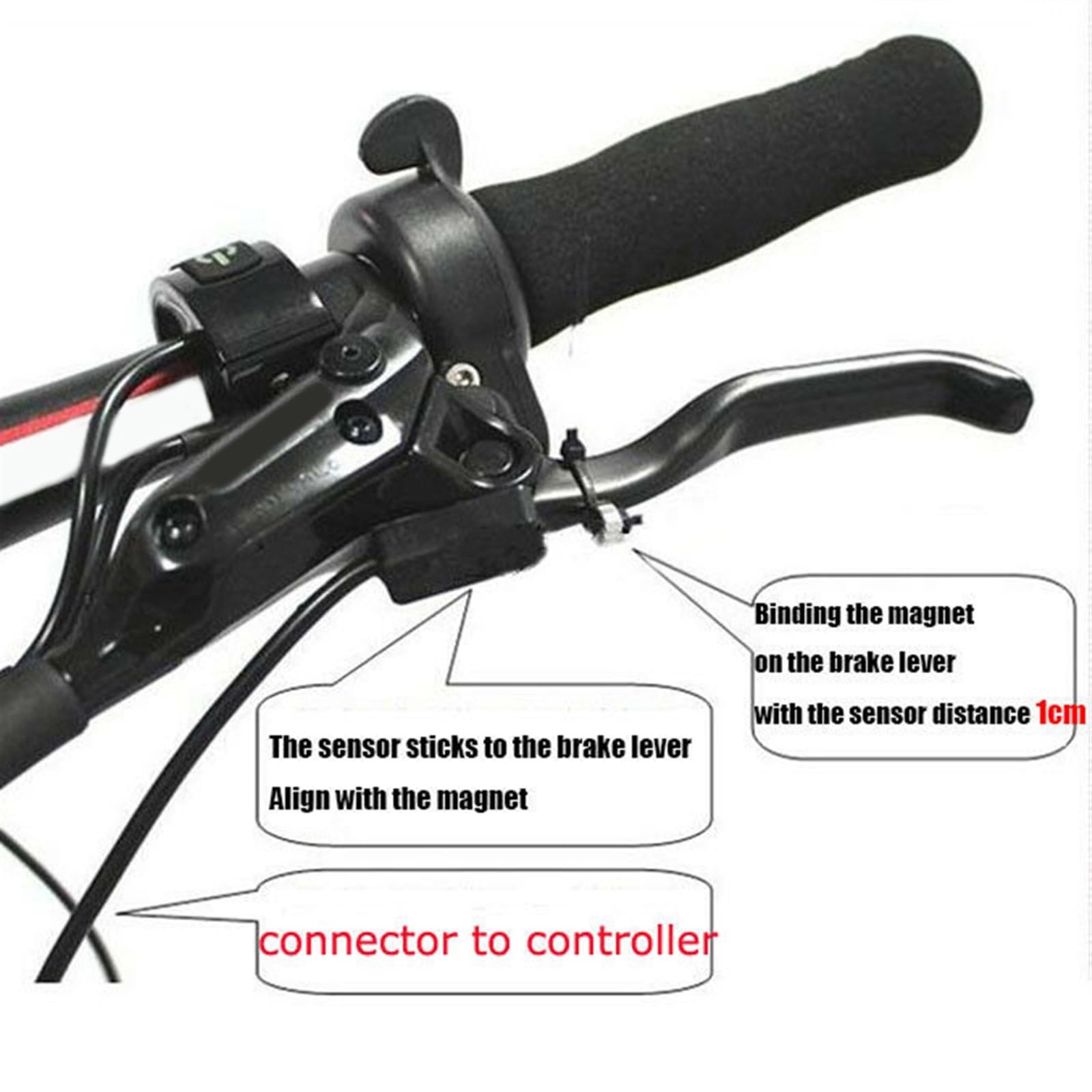 Bike Fender E-Bike Hydraulic Brake Sensor Waterproof 2 Pins Connector Electric Bicycle Hydraulic Brake Sensors Magnet Kit Cycling Accessory Mud Guards