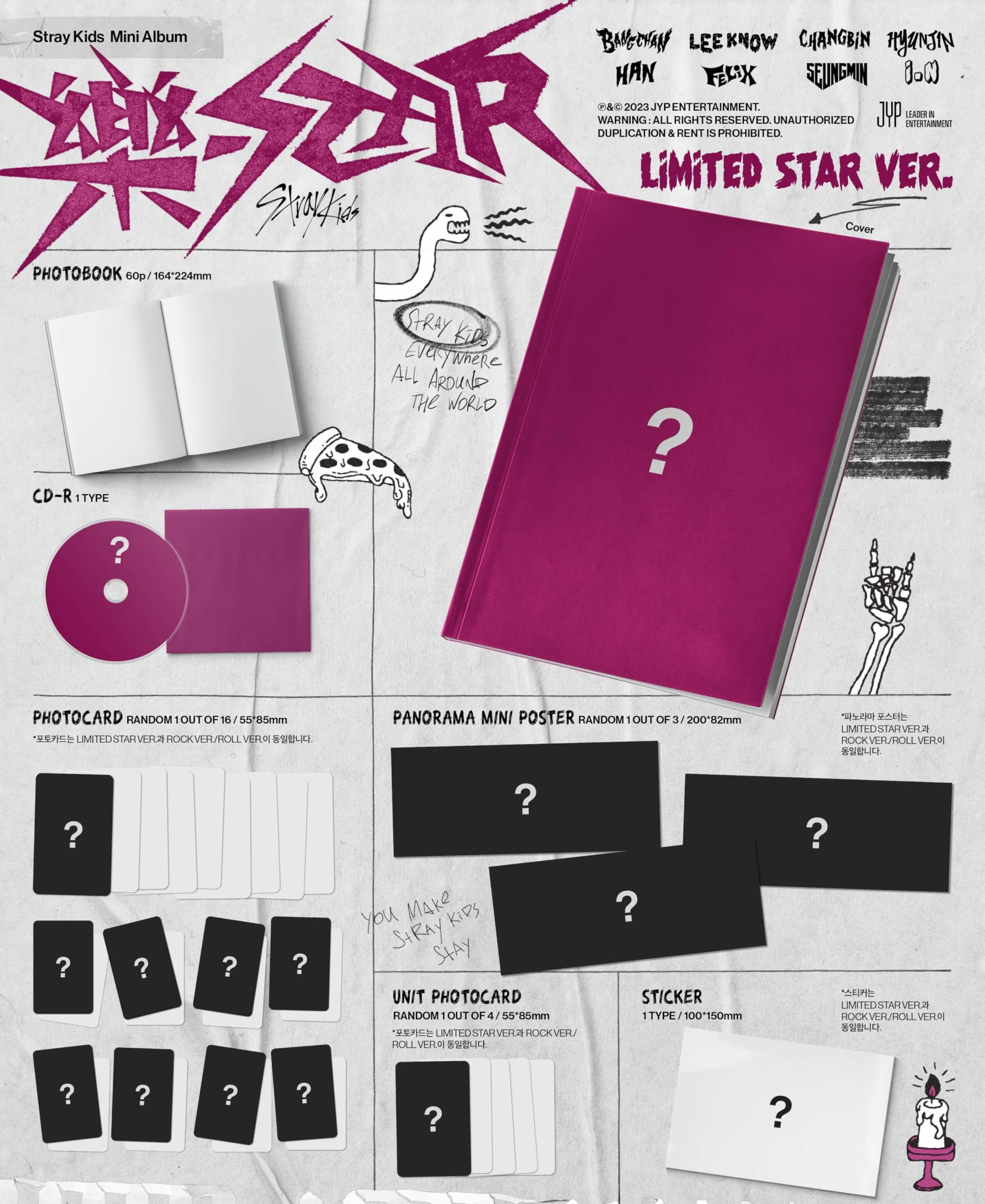 樂-STAR Stray Kids Album [Limited Star Ver.]+Pre Order Benefits+BolsVos K-POP Inspired Digital Planner, Digital Sticker Pack
