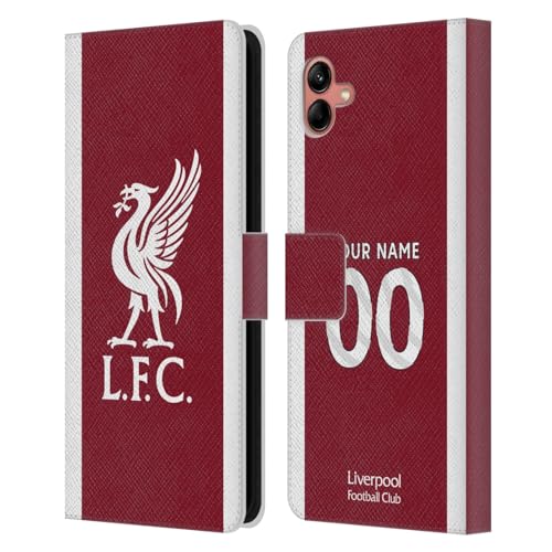 Head Case Designs Officially Licensed Custom Customized Personalized Liverpool Football Club Home 2023/24 Kit Leather Book Wallet Case Cover Compatible with Samsung Galaxy A04 (2022)