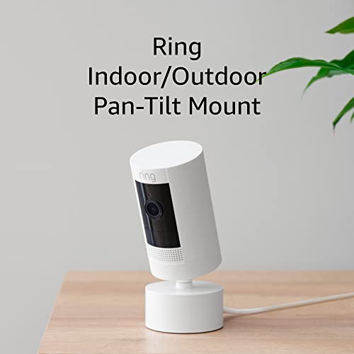 Ring Stick Up Cam Plug-in with Pan-Tilt, White (Power adapter and camera included)