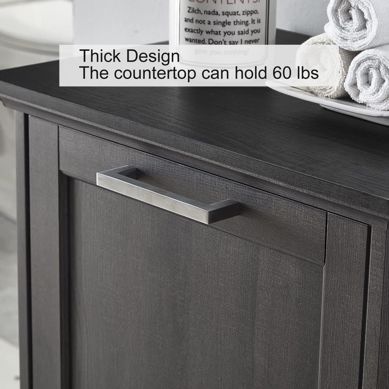 UpWiew Tilt Out Trash Cabinet Wooden, Single Door 10 Gallons, Espresso Finish+Black Top Panel