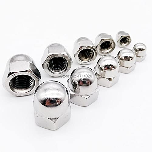 PiWine Dome Cap Nuts,Acorn Thread Hex Cap, 1/50pcs M3 M4 M5 M6 M8 M10 M12 M14 M16 304 A2-70 Stainless Steel Hex Hexagon Acorn Nut Cap Decorative Cover Semicircle Dome Nuts-M10 2pcs (Size : M14 1pc)