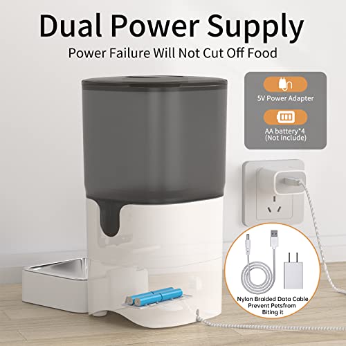 PAPIFEED Automatic Cat Feeder(2.4G WiFi APP Control 6L) & Pet Camera with Phone App(2.4G/5GHz WiFi Two-Way Audio Night Vision)