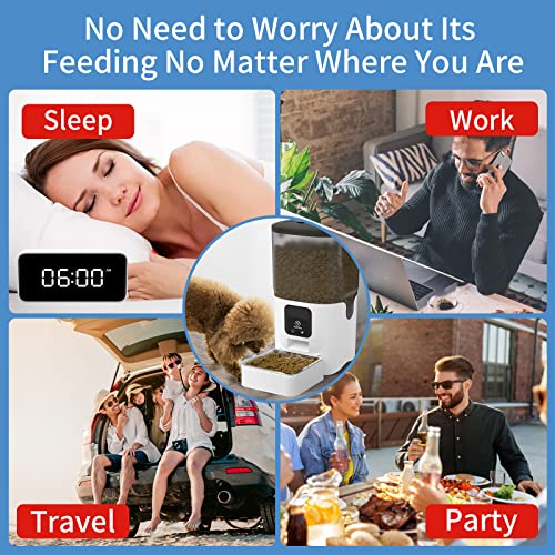 PAPIFEED Automatic Cat Feeder(2.4G WiFi APP Control 6L) & Pet Camera with Phone App(2.4G/5GHz WiFi Two-Way Audio Night Vision)