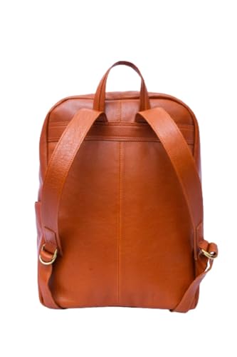 Trendz n ideas Genuine Leather Laptop Backpack For Men's-Classic Slim Leather BackPack For Traveling College Casual Backpack (Tan)