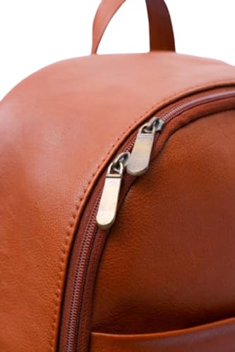 Trendz n ideas Genuine Leather Laptop Backpack For Men's-Classic Slim Leather BackPack For Traveling College Casual Backpack (Tan)