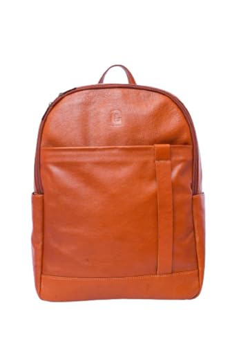Trendz n ideas Genuine Leather Laptop Backpack For Men's-Classic Slim Leather BackPack For Traveling College Casual Backpack (Tan)