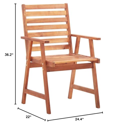 VRAXO Patio Dining Chairs 2 pcs with Cushions Solid Acacia Wood,Outdoor Chairs-34.96lbs