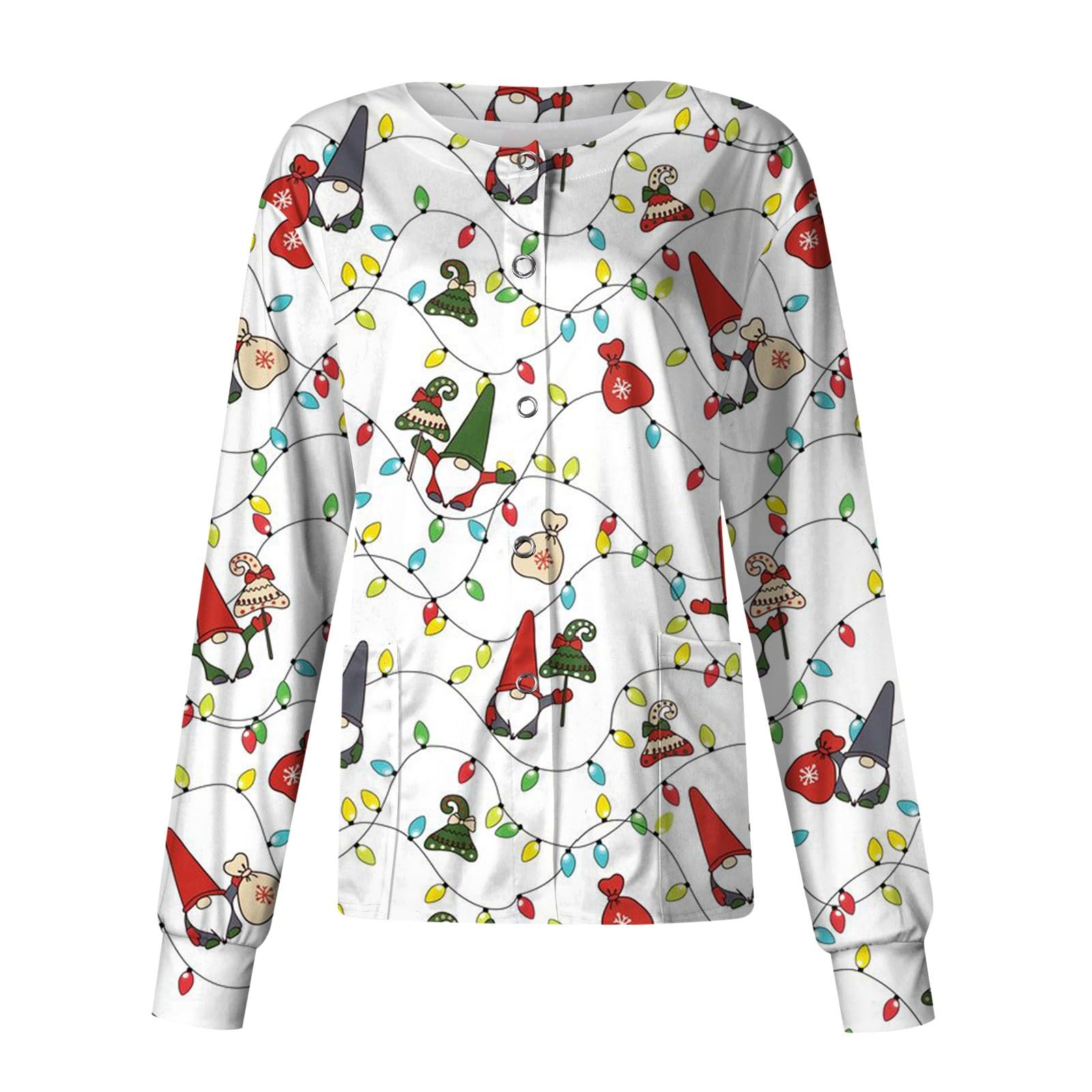 OIOLOYJM Sweatshirt 2023 Nurse Undershirt Long Sleeve Lab Coat Women Cute Jacket Womens Scrub Jacket Cute Jackets Dental Scrubs Halloween Scrub Womens Scrub Jacket Christmas