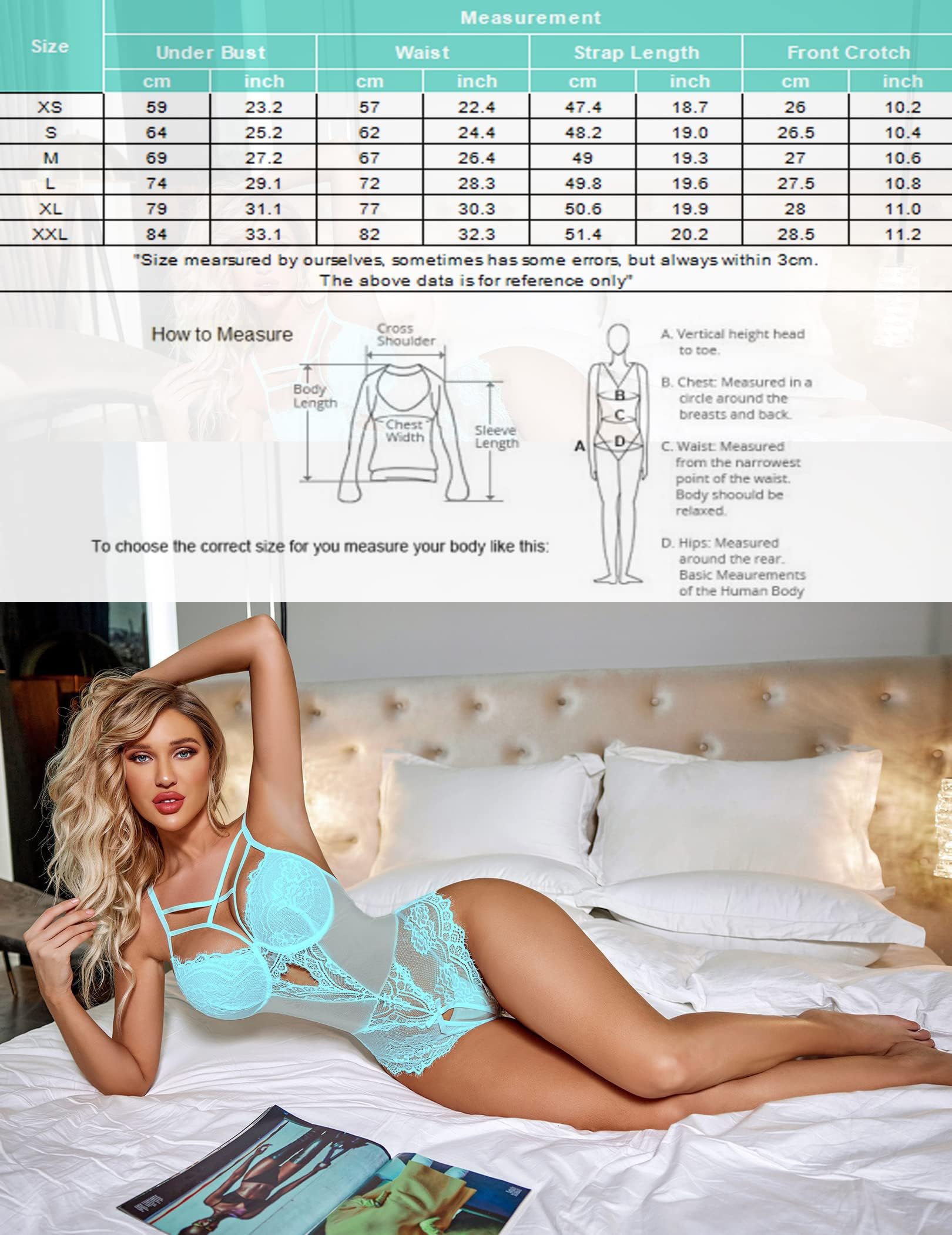 Avidlove Women Floral Lace Harness Lingerie Bodysuit One Piece Teddy Babydoll Nightgown