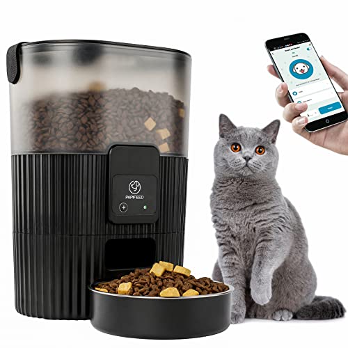 PAPIFEED Pet Security Camera ( Night Vision - 5GHz Version ) & 3.5L Automatic Cat Feeder with APP Control ( Black )