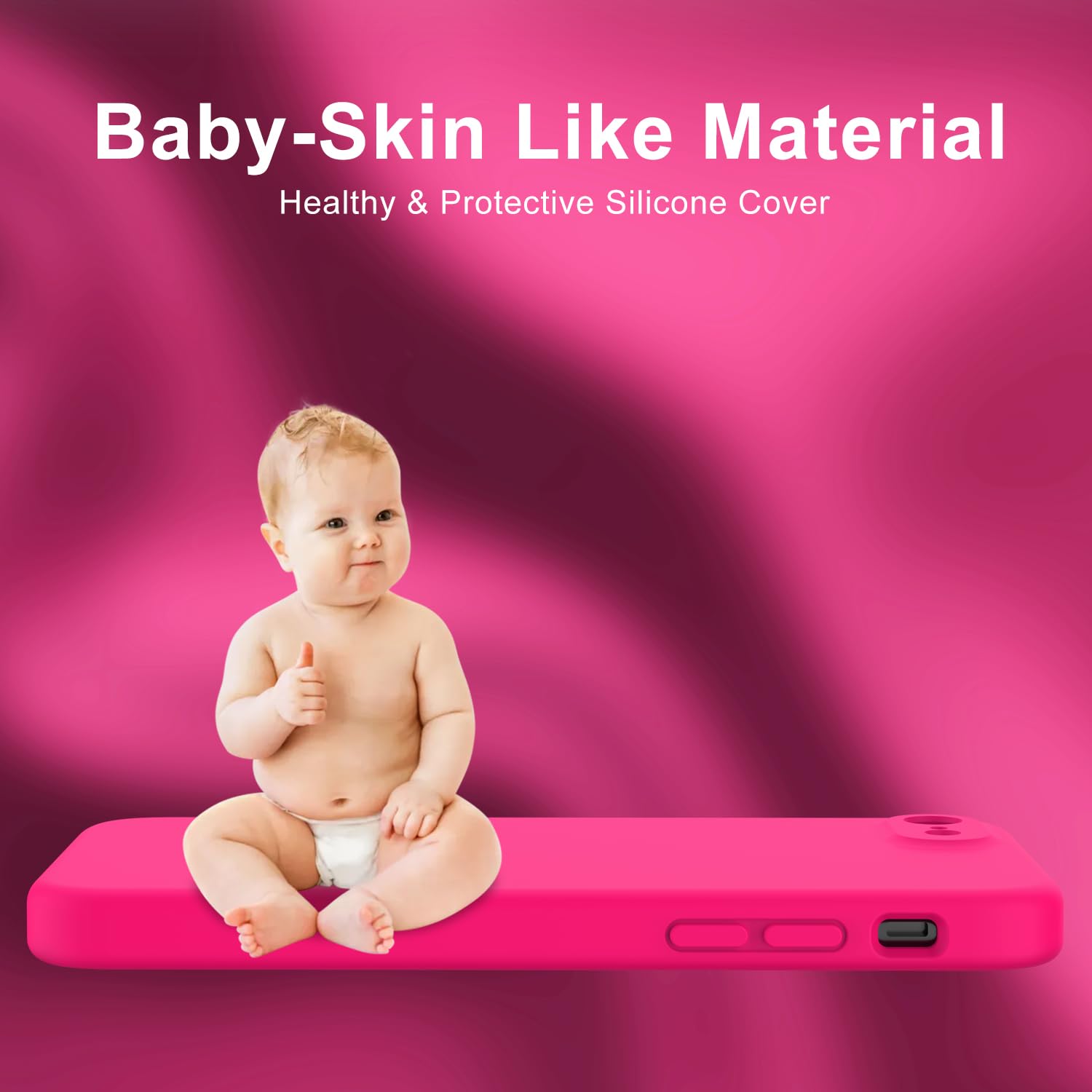 Goodon for iPhone SE 2022 3rd/SE 2020 2nd gen - iPhone 8/7 case with Screen Protector - Camera Protection - Liquid Silicone Shockproof Protective Phone Cover 4.7" for Women and Girls - Hot Pink