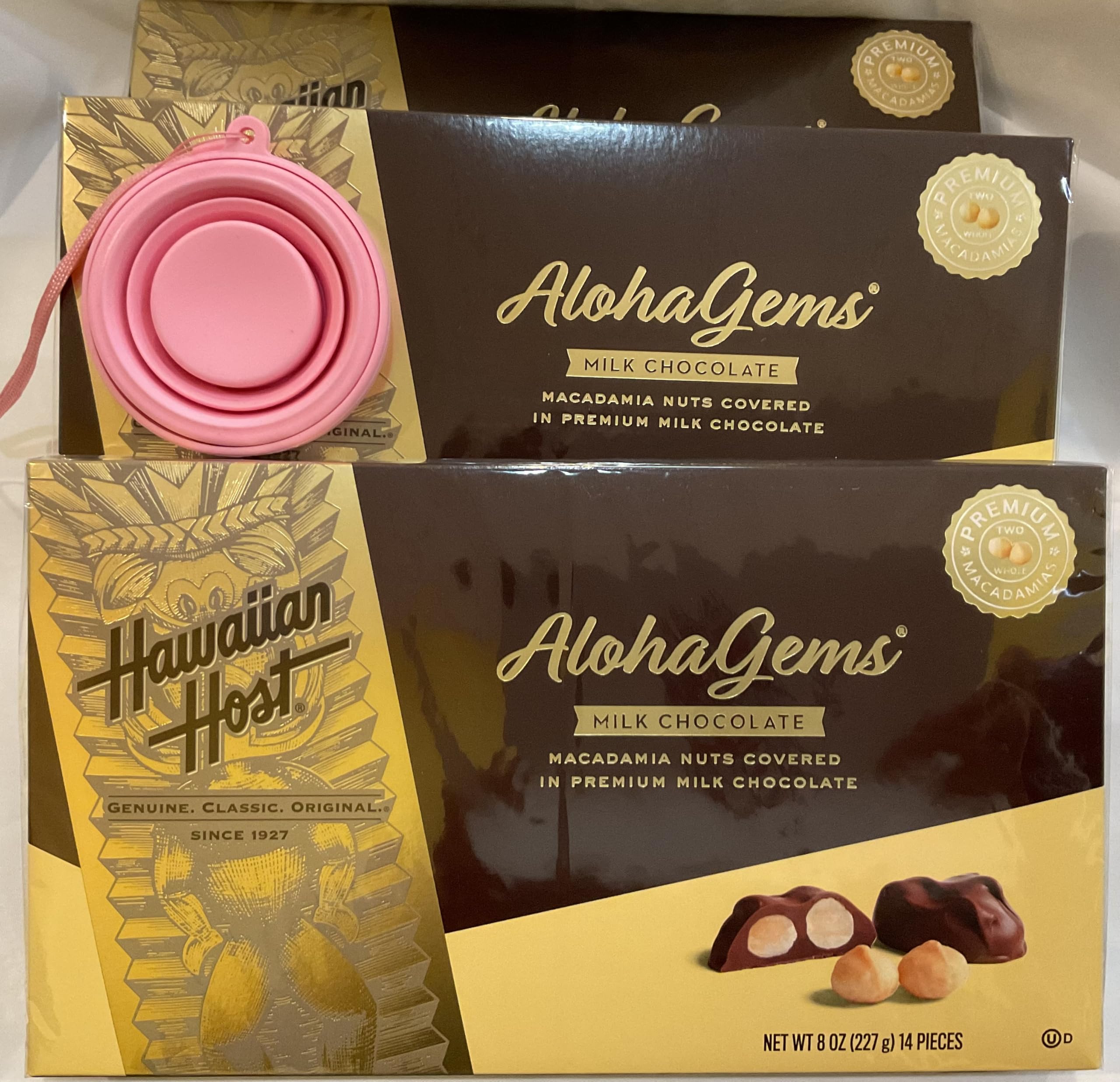 Hawaiian Host Aloha Gems 24 OZ Macadamia Nuts Covered in Premium Chocolate