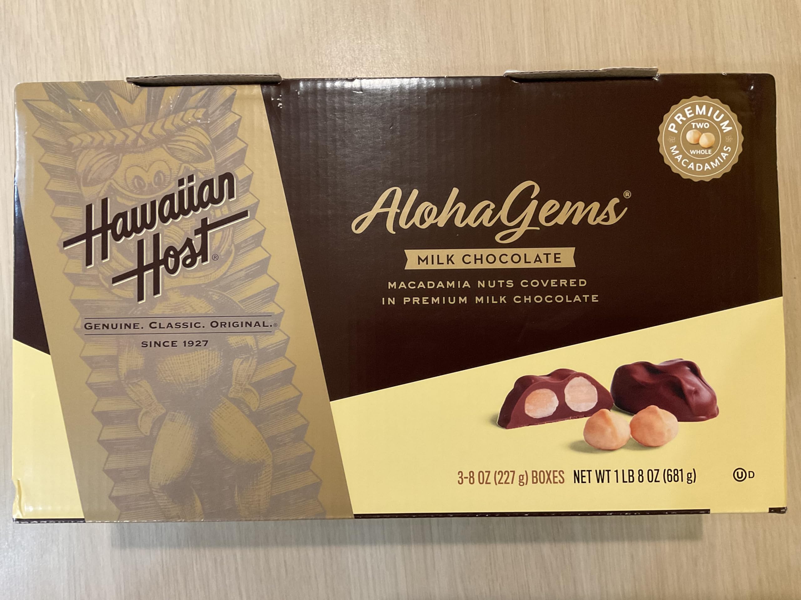 Hawaiian Host Aloha Gems 24 OZ Macadamia Nuts Covered in Premium Chocolate