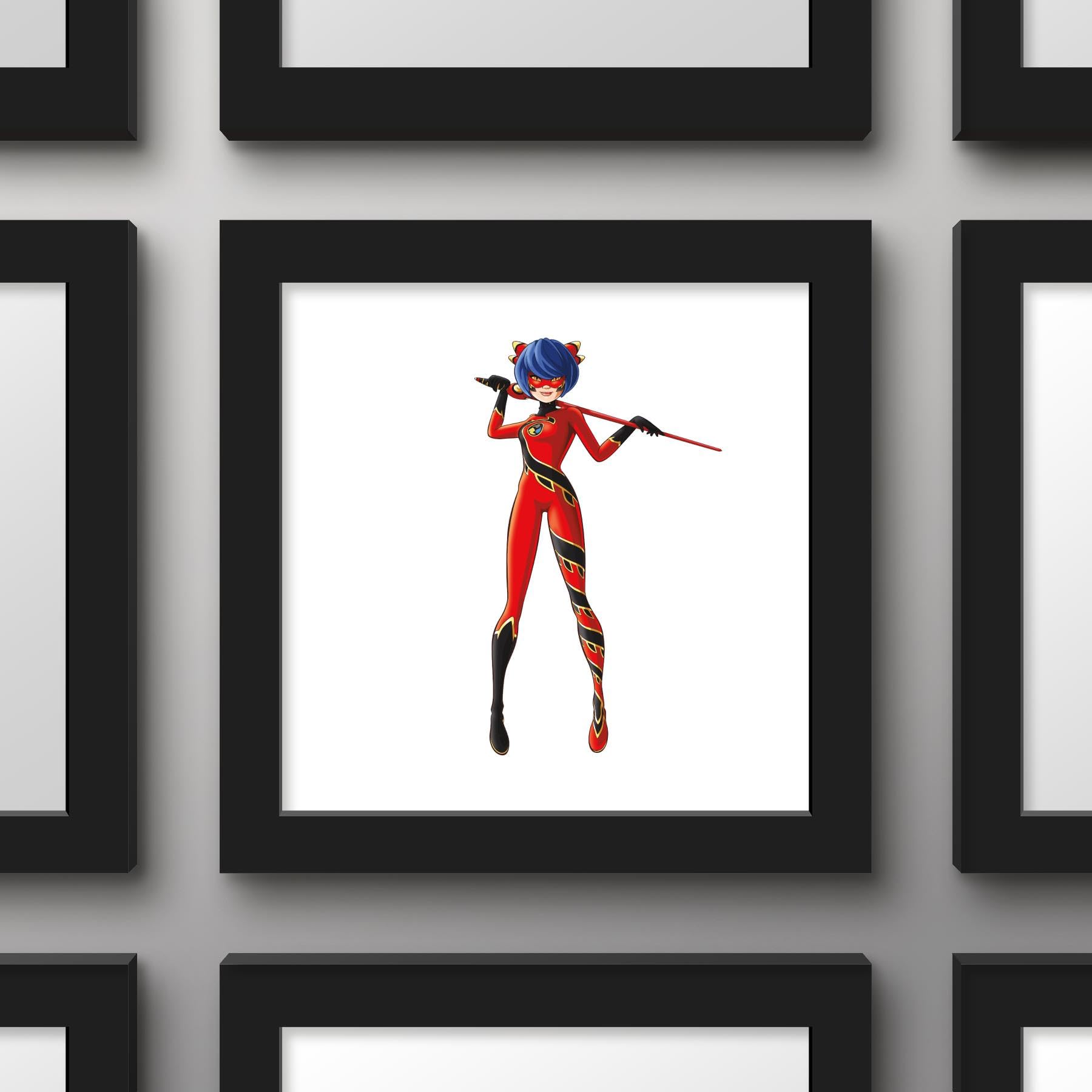 Trends International Gallery Pops Miraculous: Tales of Ladybug & Cat Noir - Kaolong Wall Art Wall Poster, 12.00" x 12.00", Black Frame Version