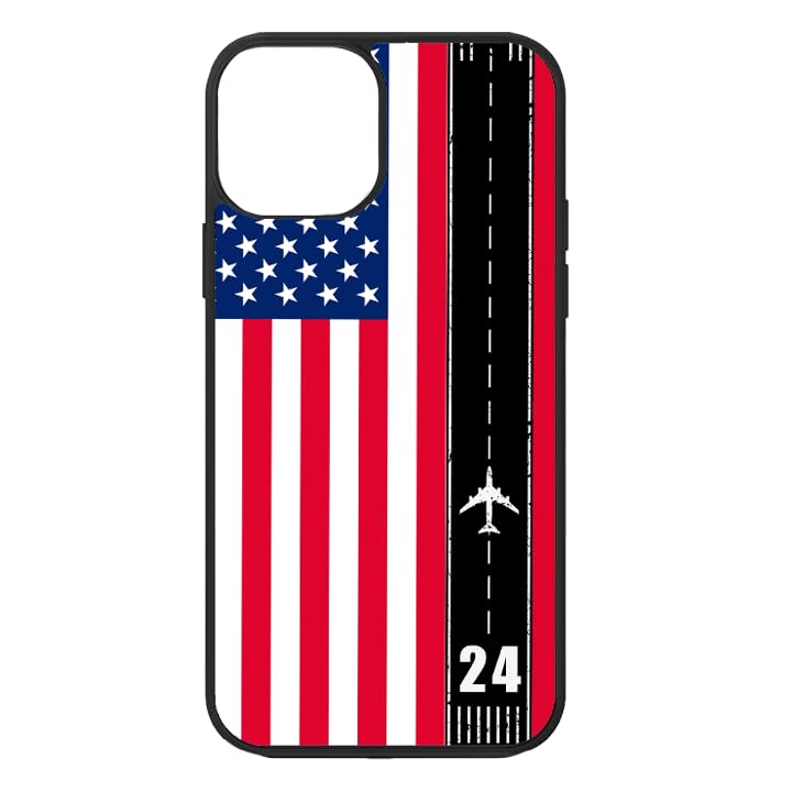 Airplane Runway American Flag Pilot Airport Travel Aviation Case - Compatible with iPhone 15 - Durable Non-slip TPU Rubber Shockproof Slim Case (15)