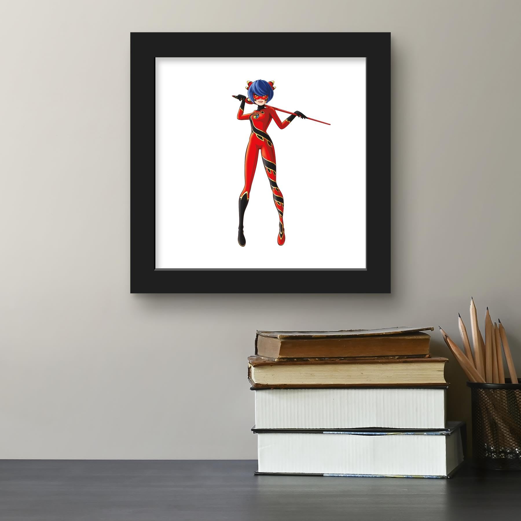 Trends International Gallery Pops Miraculous: Tales of Ladybug & Cat Noir - Kaolong Wall Art Wall Poster, 12.00" x 12.00", Black Frame Version