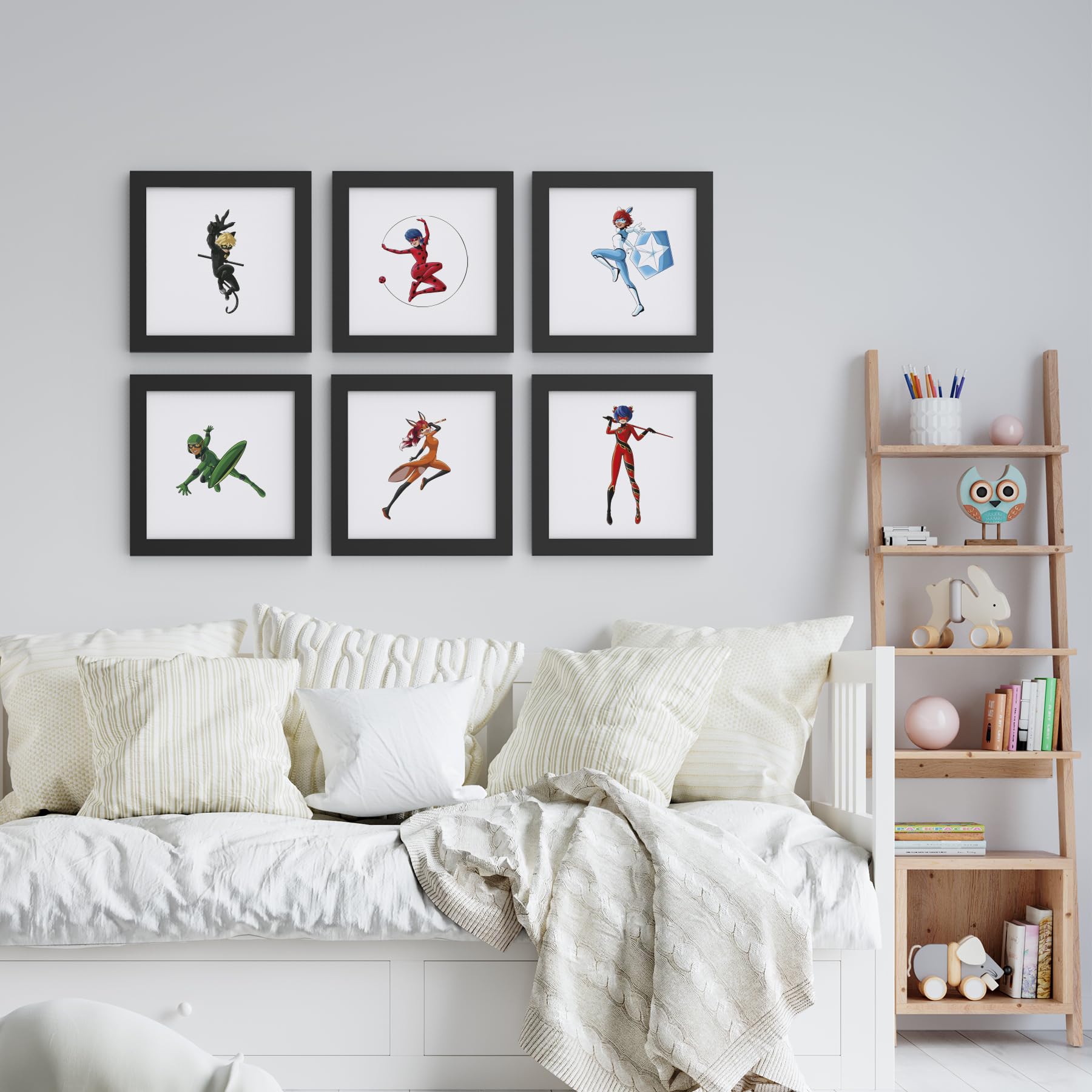 Trends International Gallery Pops Miraculous: Tales of Ladybug & Cat Noir - Kaolong Wall Art Wall Poster, 12.00" x 12.00", Black Frame Version