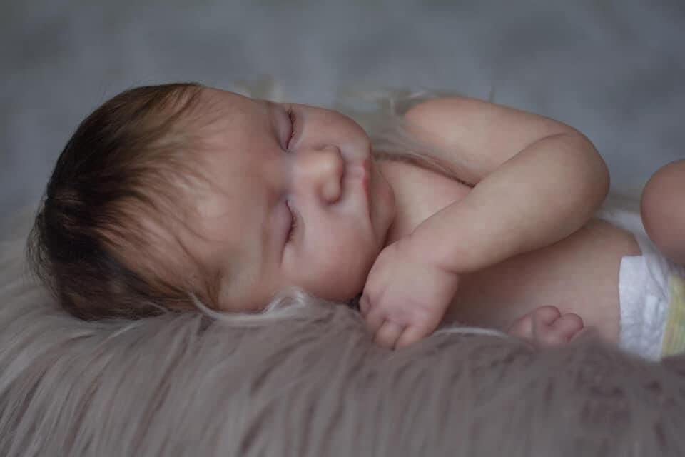 RXDOLL Sleeping Newborn Boy Doll 19 inch Soft Vinyl Silicone Full Body Reborn Baby Dolls Anatomically Correct Baby Boy Realistic Baby Doll Lifelike Reborn Bebe Doll Xmas Gifts