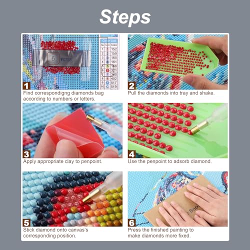 Stalente Diamond Painting Kits for Adults, Daisy 5D DIY Diamond Art Kits for Beginners Round Full Drill Diamond Painting for Home Wall Decoration Gift 12×12inch, Cow