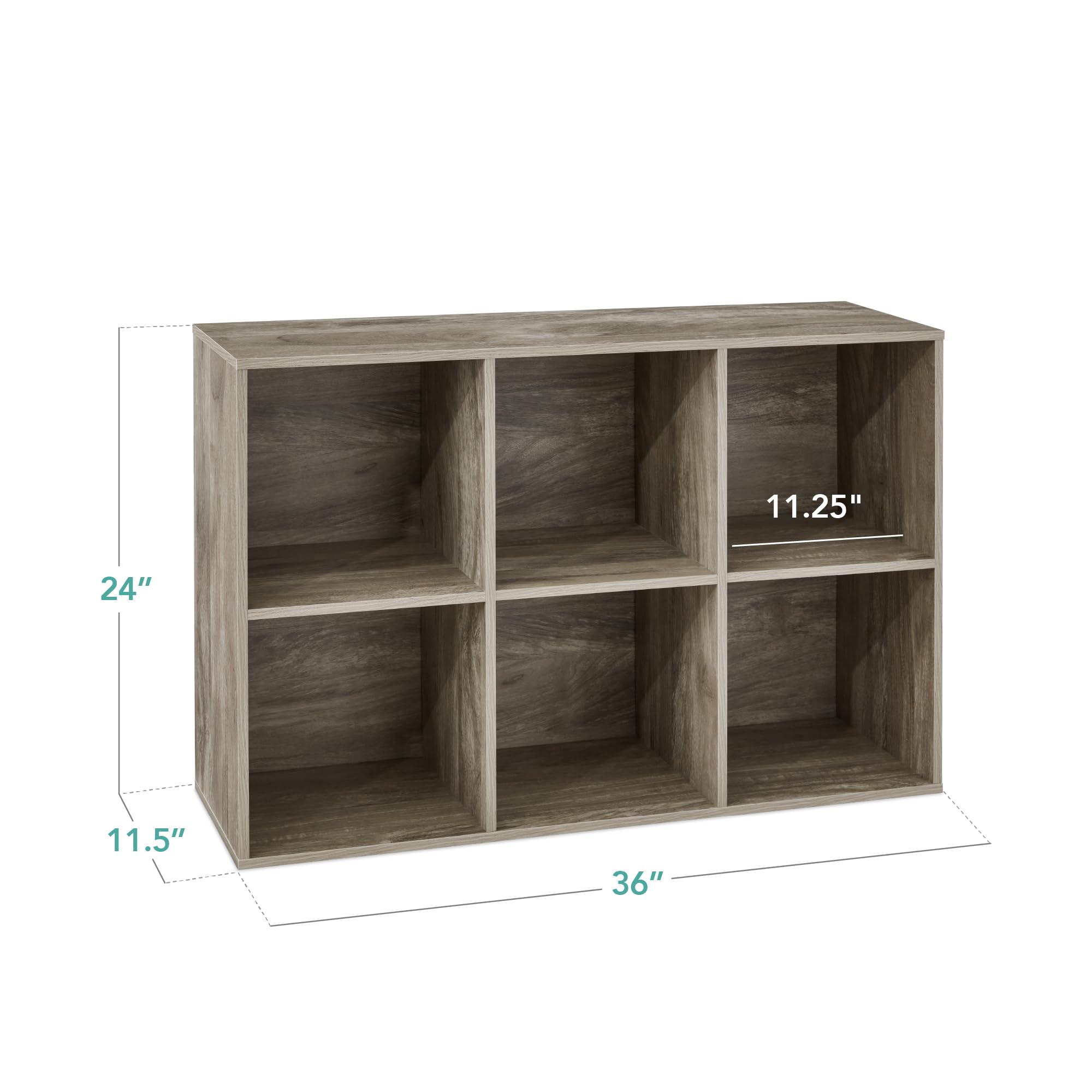 Best Choice Products 6-Cube Storage Organizer, 11in Shelf Opening, Bookcase, Display Shelf, Customizable w/ 3 Removable Back Panels β Greige