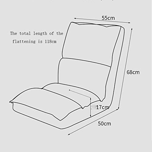 TKFDC Lazy Sofa, Tatami Single Balcony Bedroom Small Sofa Folding Bed Recliner, Lemon Yellow