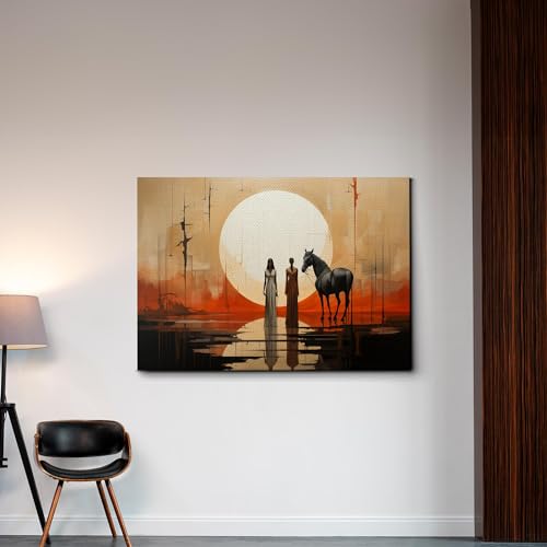 Majestic Black Stallion Galloping In The Clouds, Black Horse On Salt Flats, Canvas Print, Black Horse Print, Black Horse Wall Art