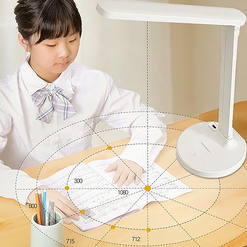 ADWOA LED Desk Lamp, Desk Light with Flexible Arm, Modes Dimmable Double Head Desk Lamps for Home Office Workbench Reading Feature, Desk Light for Home/Office/Drafting/Reading (White)