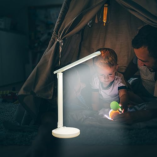 ADWOA LED Desk Lamp, Desk Light with Flexible Arm, Modes Dimmable Double Head Desk Lamps for Home Office Workbench Reading Feature, Desk Light for Home/Office/Drafting/Reading (White)