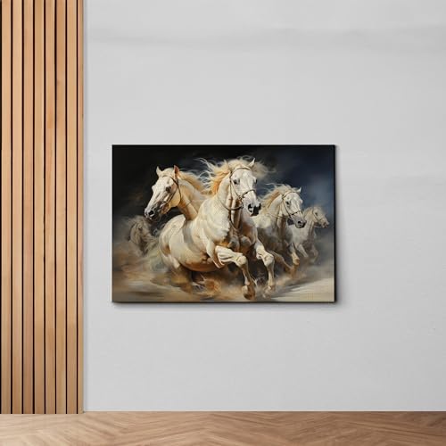 Majestic Black Stallion Galloping In The Clouds, Black Horse On Salt Flats, Canvas Print, Black Horse Print, Black Horse Wall Art