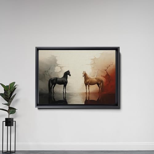 Majestic Black Stallion Galloping In The Clouds, Black Horse On Salt Flats, Canvas Print, Black Horse Print, Black Horse Wall Art