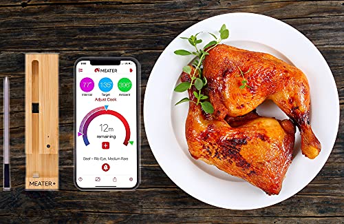 New MEATER+165ft Long Range Smart Wireless Meat Thermometer for the Oven Grill Kitchen BBQ Smoker Rotisserie with Bluetooth and WiFi Digital Connectivity (Meater+ One Scraper)