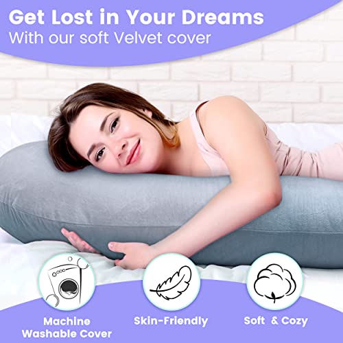 Pregnancy Pillows for Sleeping - U Shaped Full Body Pillow Support, 57inch Cooling Maternity Pillow for Pregnant Women, Support for Belly, Back, Legs. Pregnancy Gifts & Pregnancy Must Haves for Adult