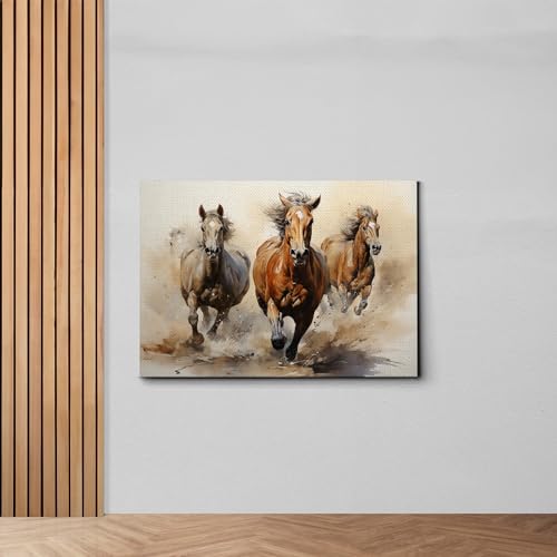 Majestic Black Stallion Galloping In The Clouds, Black Horse On Salt Flats, Canvas Print, Black Horse Print, Black Horse Wall Art