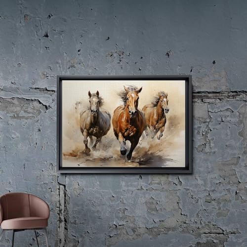 Majestic Black Stallion Galloping In The Clouds, Black Horse On Salt Flats, Canvas Print, Black Horse Print, Black Horse Wall Art