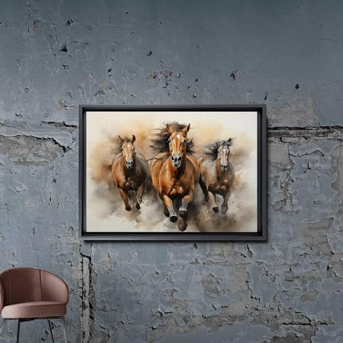 Majestic Black Stallion Galloping In The Clouds, Black Horse On Salt Flats, Canvas Print, Black Horse Print, Black Horse Wall Art