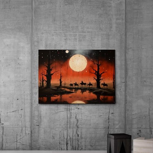 Majestic Black Stallion Galloping In The Clouds, Black Horse On Salt Flats, Canvas Print, Black Horse Print, Black Horse Wall Art