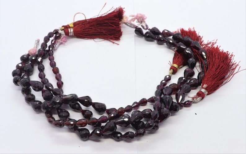 Natural Mozambique Garnet Drop facete Beads 7X9 mm 10 inch Long String Jewelry Making Gemstone Beads for Necklace Bracelet